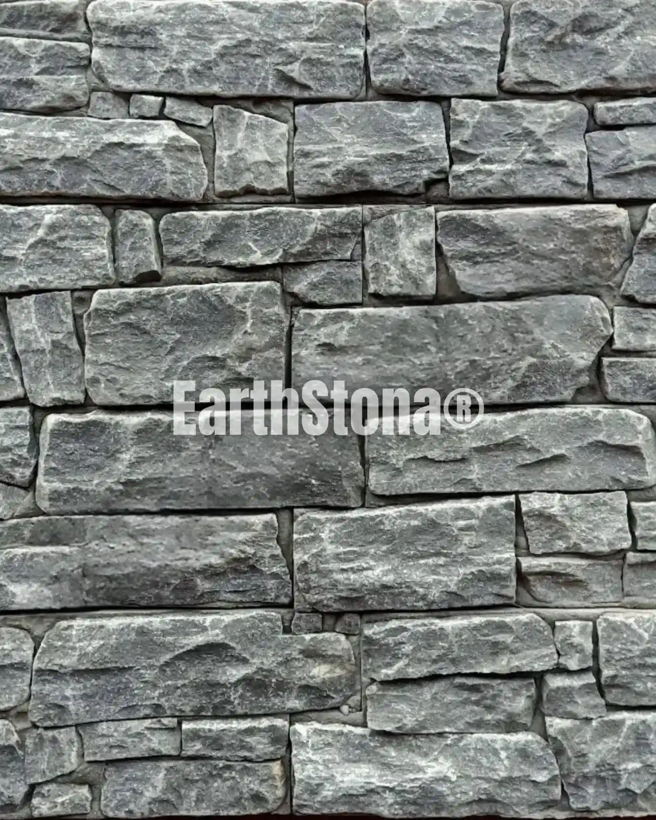 Natural Stone Cladding | Black Grey Rockface | EarthStona
