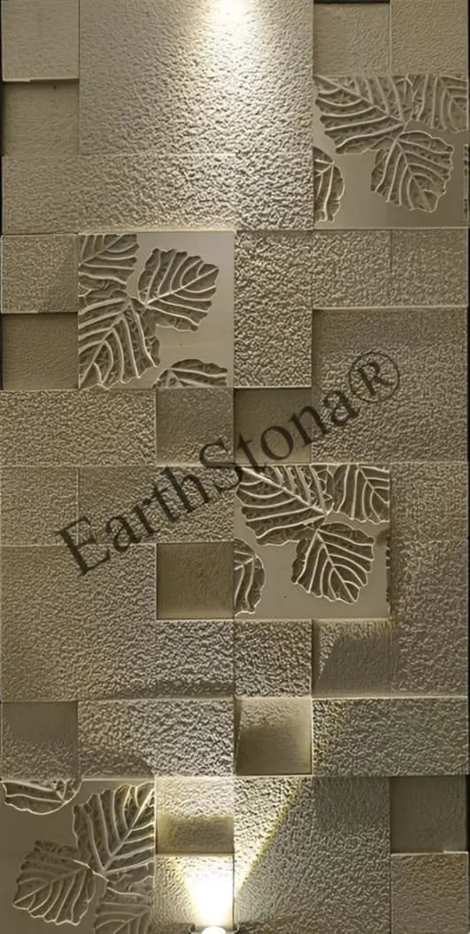Carved Leaf Pattern Stone Cladding | EarthStona